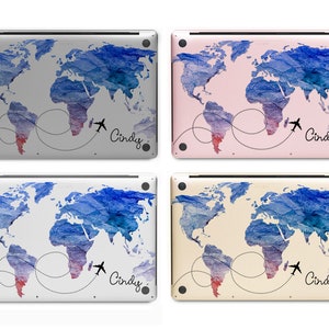 World Map Mac Pro 13 Inch Stone Print A1932 Travel Mac Book - Etsy