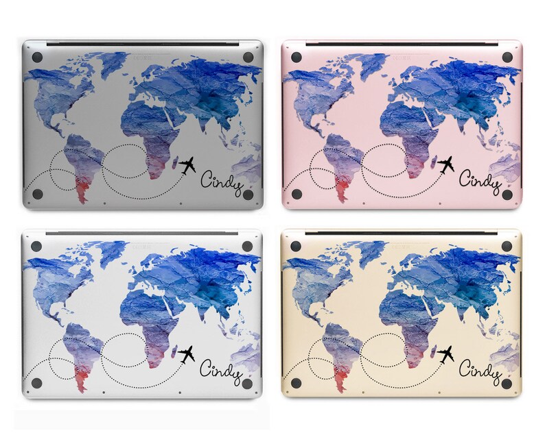 World Map Mac Pro 13 Inch Stone Print A1932 Travel Mac Book - Etsy