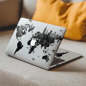 World Map Decal MacBook Air 15 A2941 Skin 2023 MacBook Pro 14 M3 ...