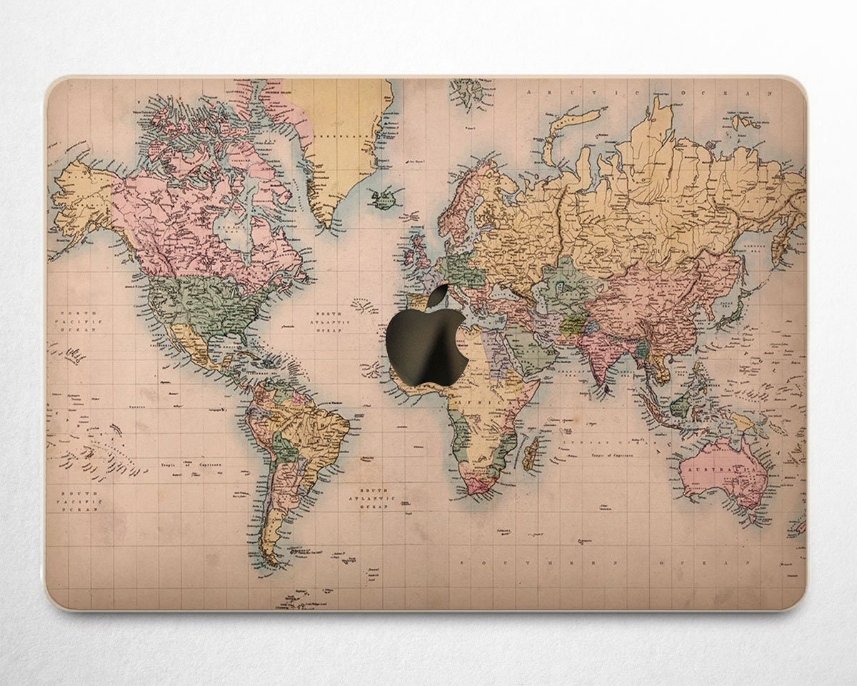 Map of the World Macbook Pro 15 Inch Macbook Travel Decal | Etsy