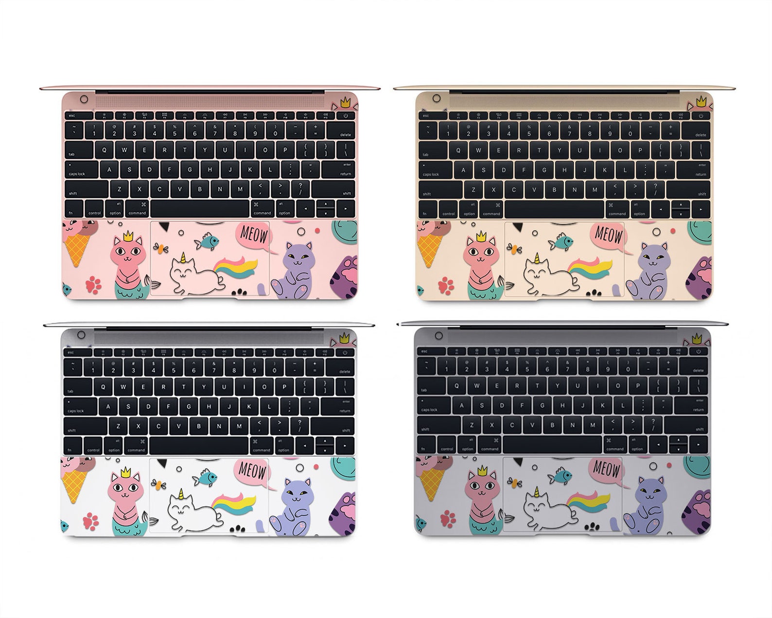 Kawaii Cat Sticker Apple Macbook Air 13 Cute animal A1932 | Etsy