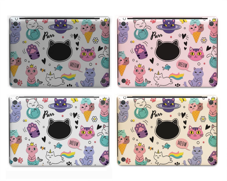 Kawaii Cat Sticker Apple Macbook Air 13 Cute Animal A1932 Mac - Etsy