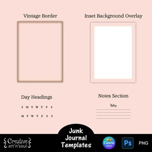 Printable Junk Journal Template, Junk Journal Calendar Cards 3 X 4 - Etsy