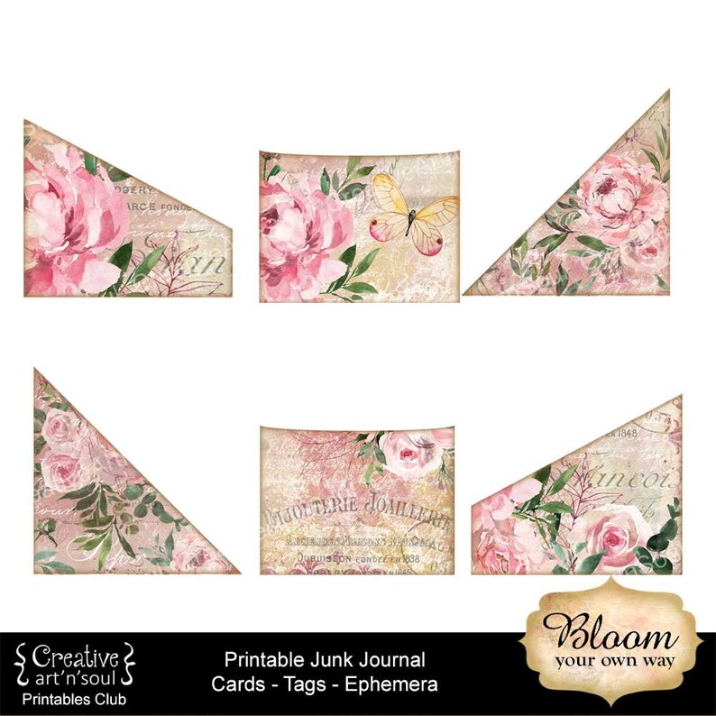Printable Junk Journal Ephemera Bloom Your Own Way - Etsy