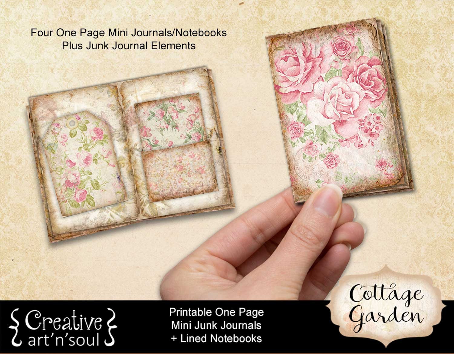Printable Mini Junk Journal Cottage Garden - Etsy