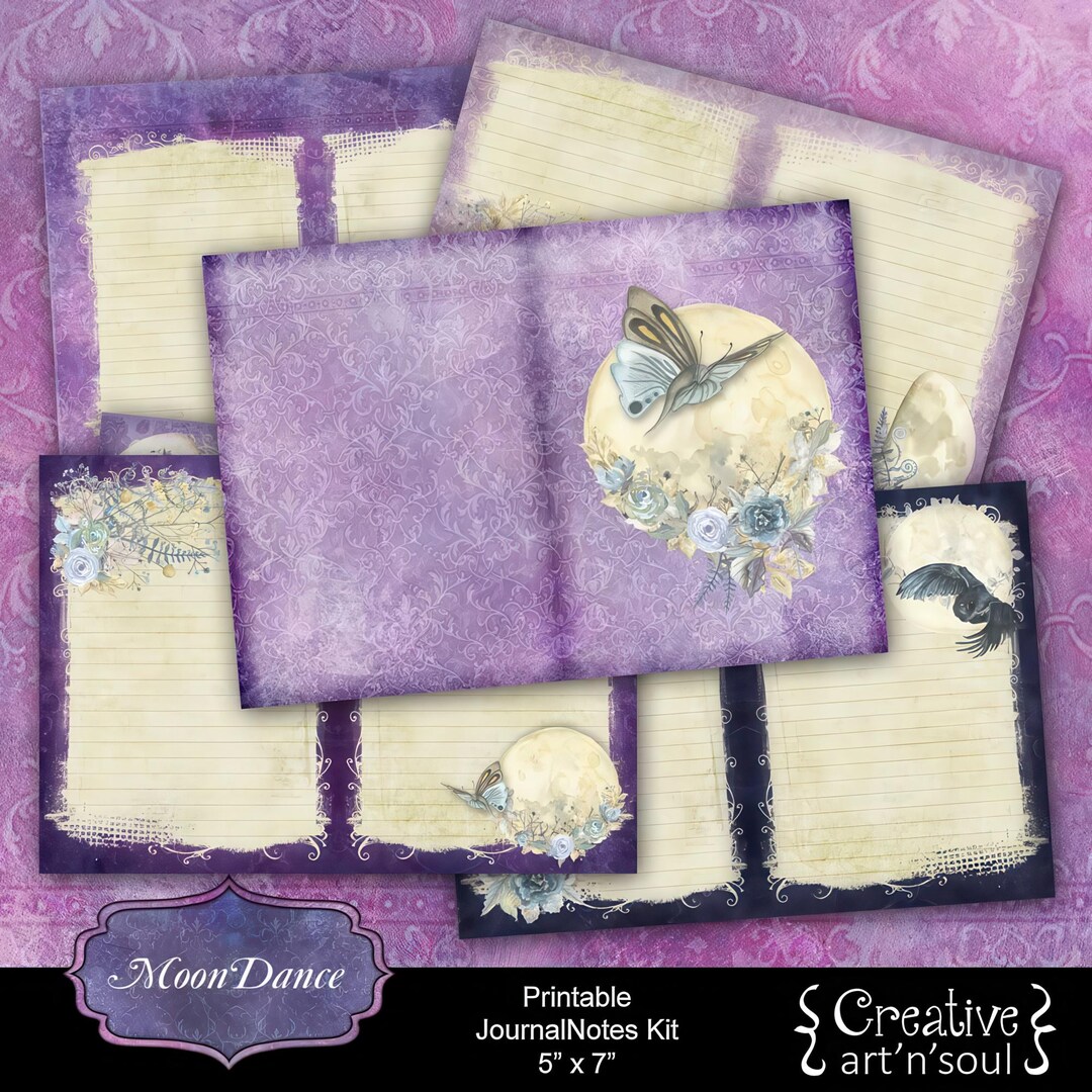 Printable Junk Journal Kit, Writing Journal, Moon Journal, Digital ...