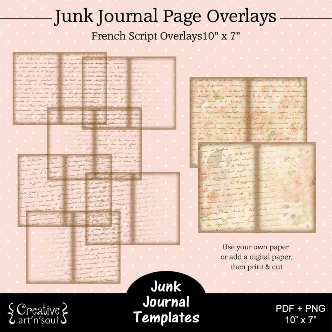 Printable Junk Journal Template Junk Journal French Script - Etsy