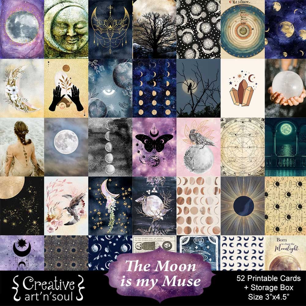 Printable Moon Themed Cards Plus Storage Box the Moon is My - Etsy