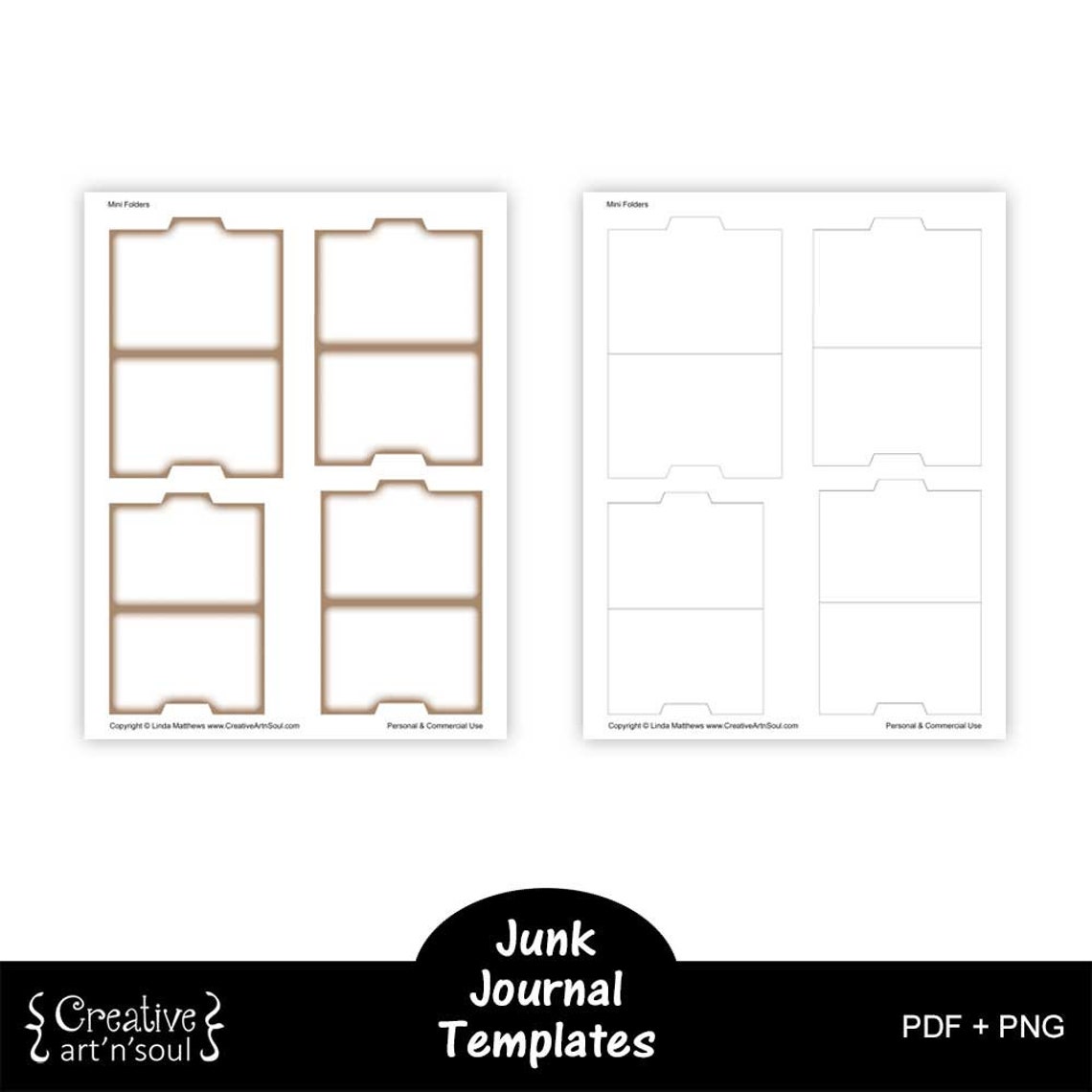 Printable Junk Journal Template Mini Folders - Etsy