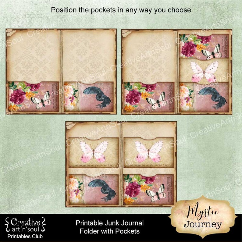 Printable Folder Junk Journal Folder With Pockets Mystic - Etsy