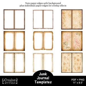 Printable Junk Journal Templates, Junk Journal Overlays, Traveler's ...