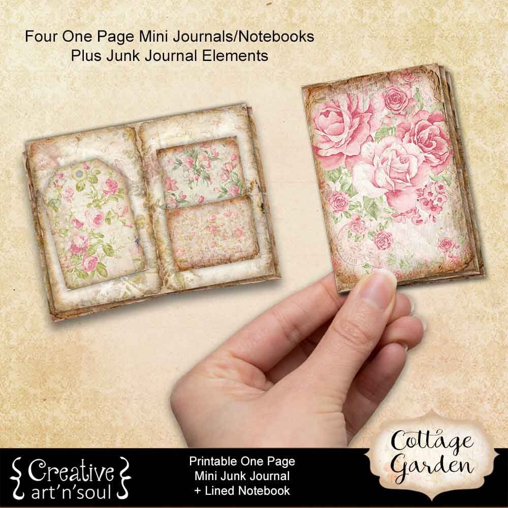 Printable Mini Junk Journal Cottage Garden - Etsy
