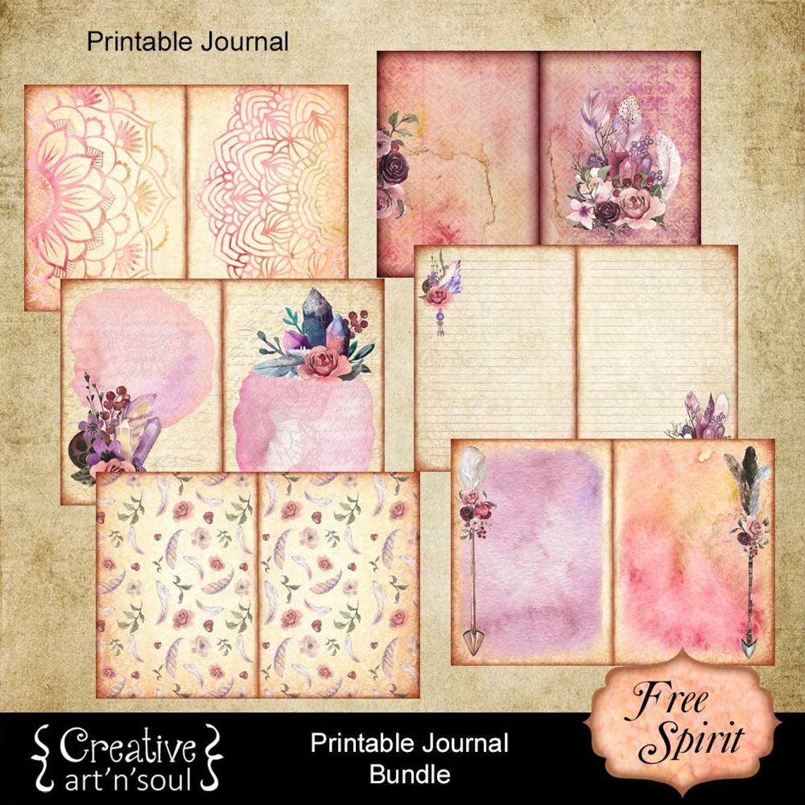 Printable Junk Journal Kit 30 Page Bundle Free Spirit - Etsy