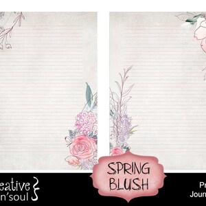 Printable Journal Pages, Printable Writing Paper, Spring Blush - Etsy