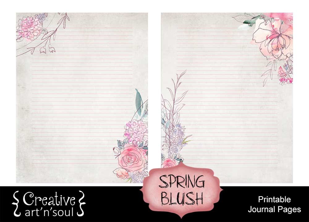 Printable Journal Pages Printable Writing Paper Spring Blush - Etsy