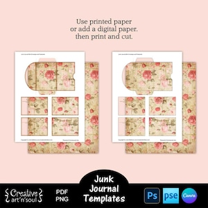 Junk Journal Envelope Templates, Printable Junk Journal Mini Envelope ...