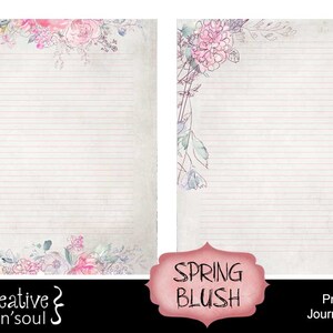 Printable Journal Pages, Printable Writing Paper, Spring Blush - Etsy