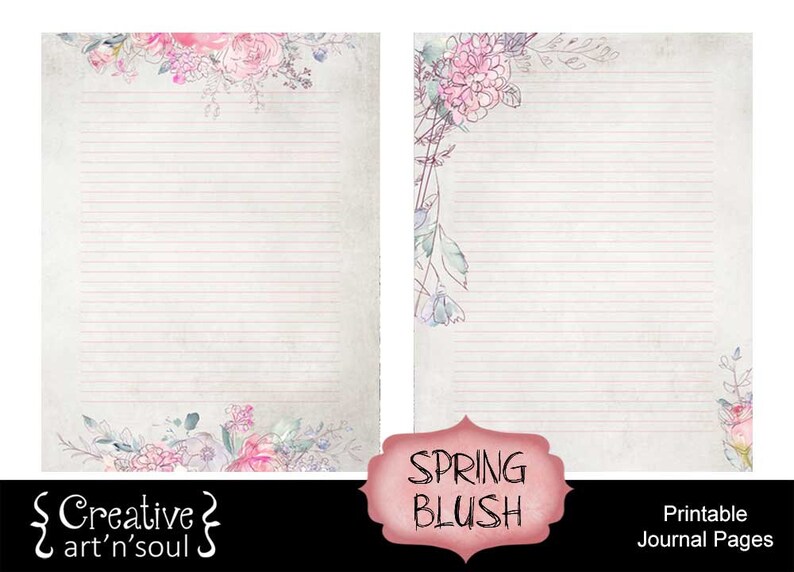 Printable Journal Pages Printable Writing Paper Spring Blush - Etsy
