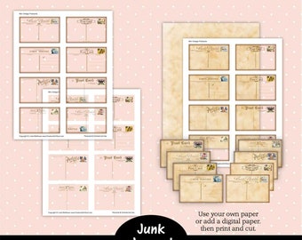 Printable Junk Journal Template, Junk Journal Overlays, Vintage ...