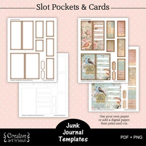 Printable Junk Journal Template, Slot Pockets, Cards & Labels - Etsy