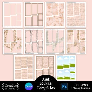 Junk Journal Templates, Printable Tags Bundle, Templates for Canva and ...
