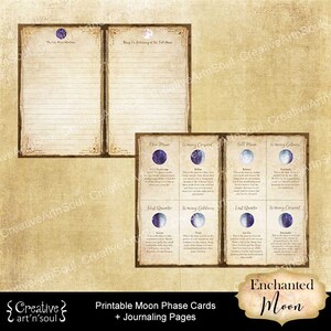 Moon Phase Cards + Printable Junk Journal Pages Enchanted Moon, Moon ...