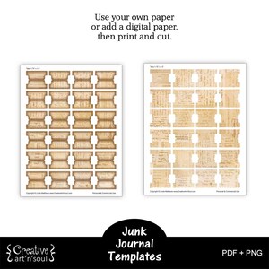 Printable Junk Journal Template, Junk Journal Tabs - Etsy