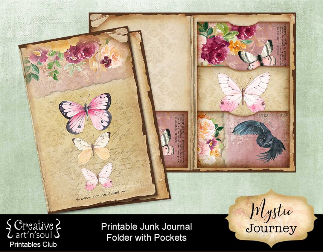 Printable Folder Junk Journal Folder With Pockets Mystic - Etsy