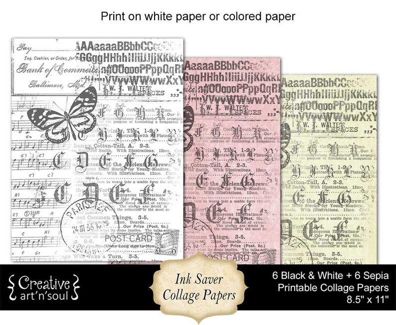 Printable Ink Saver Paper Pack Printable Journal Pages - Etsy