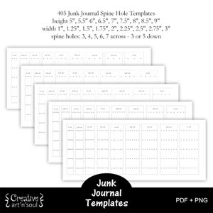 Junk Journal Templates, Spine and Signature Hole Templates Bundle ...