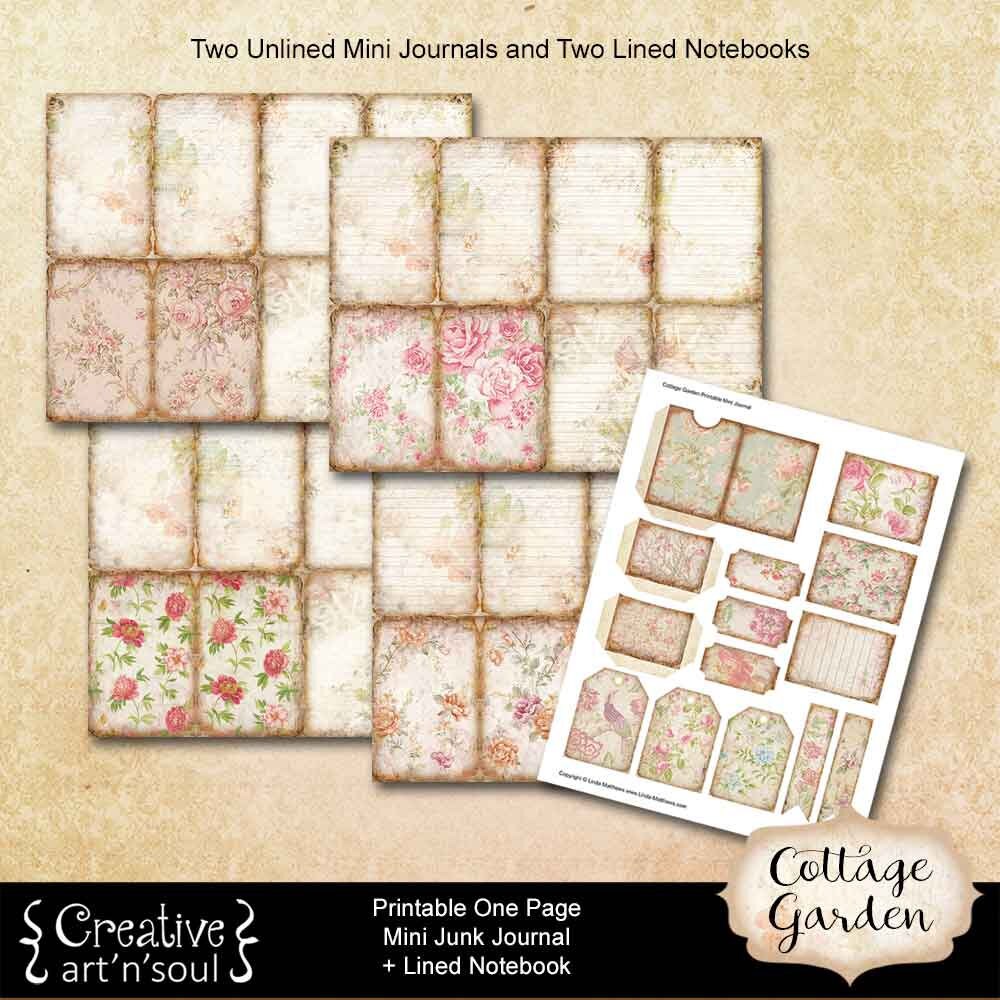 Printable Mini Junk Journal Cottage Garden - Etsy