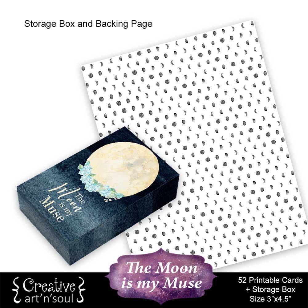 Printable Moon Themed Cards Plus Storage Box the Moon is My - Etsy