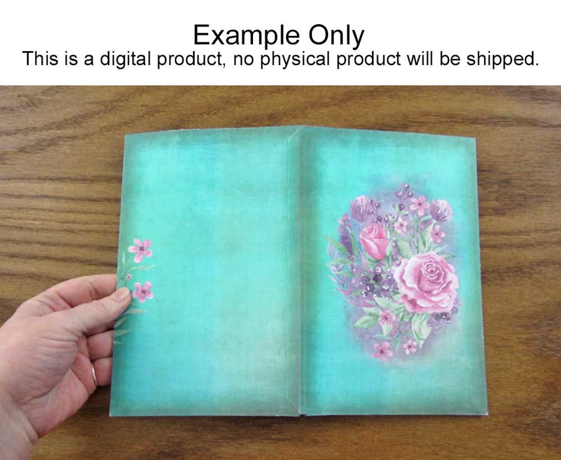 Printable Folder Printable Writing Paper Folder Watercolor - Etsy