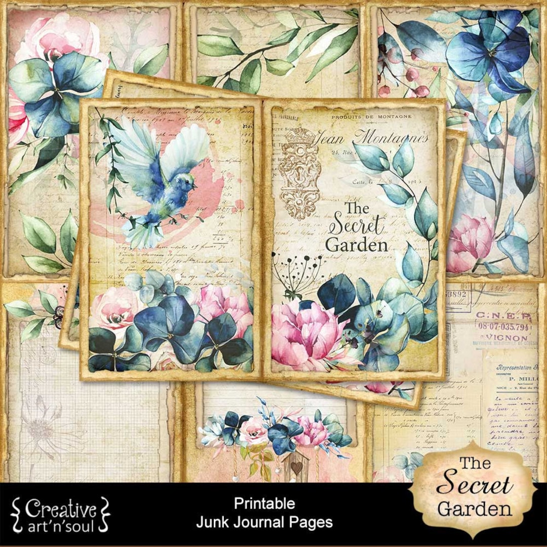 Printable Junk Journal Pages, the Secret Garden - Etsy