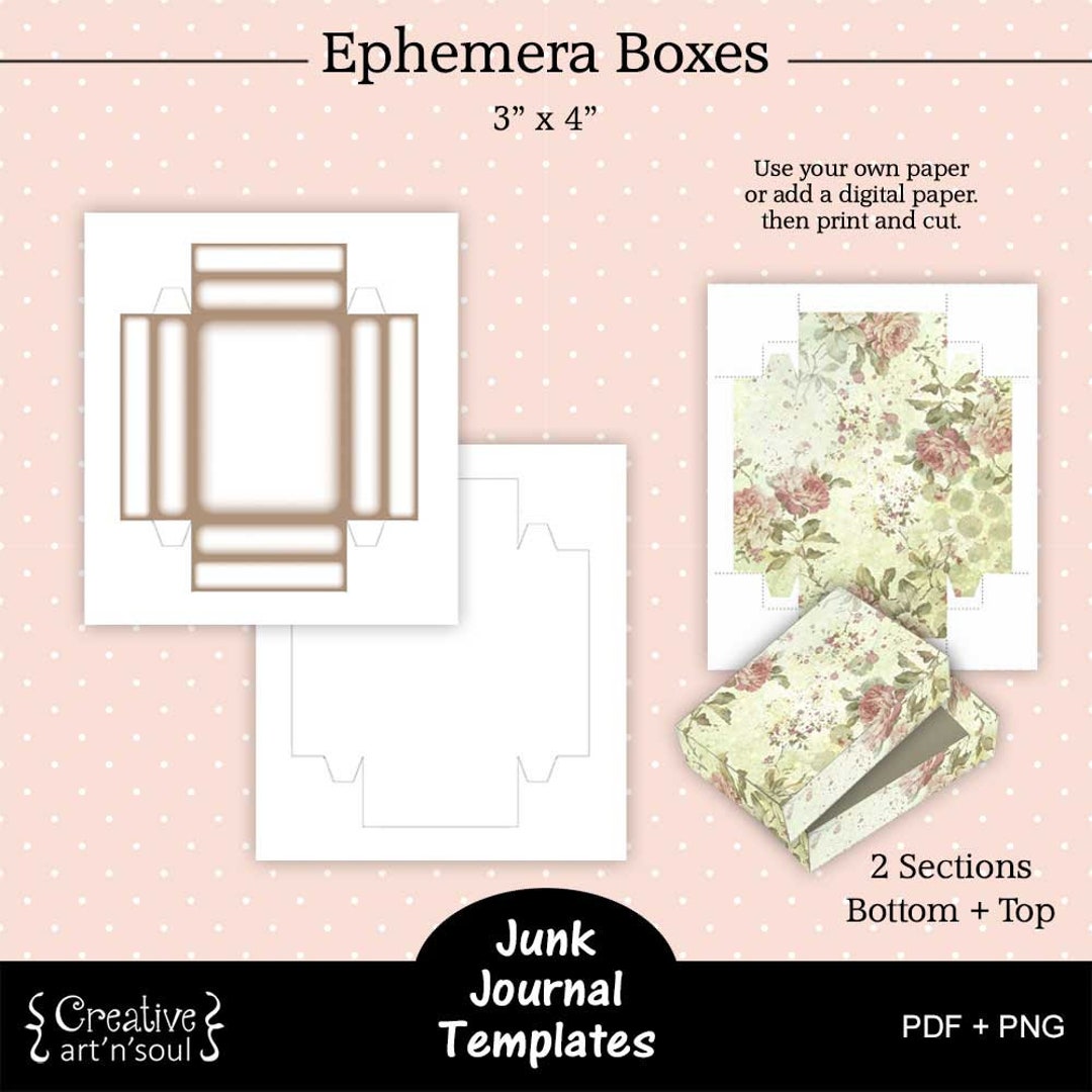 Printable Junk Journal Template, Junk Journal Ephemera Boxes, 3 X 4 - Etsy