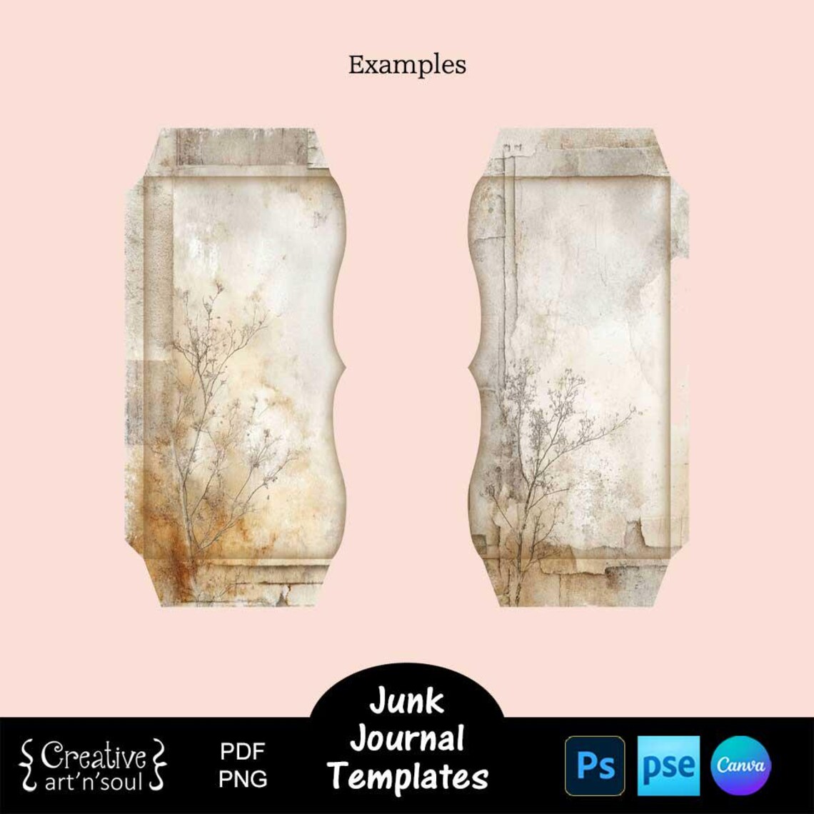 Junk Journal Templates, Printable Large Expandable Pockets, Templates ...