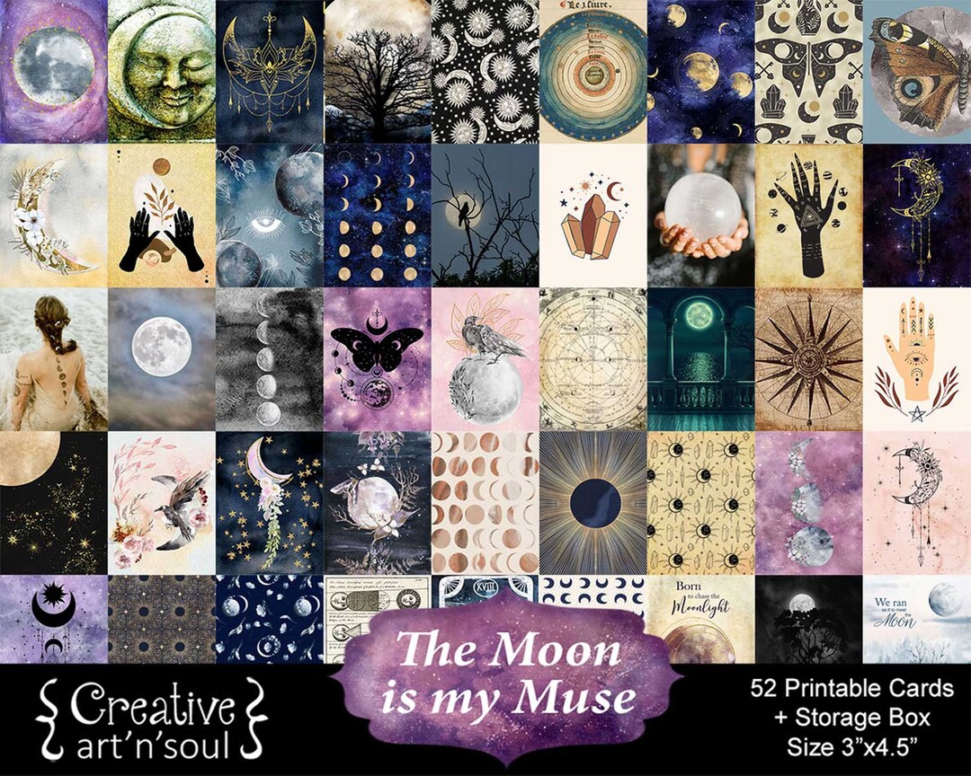 Printable Moon Themed Cards Plus Storage Box the Moon is My - Etsy