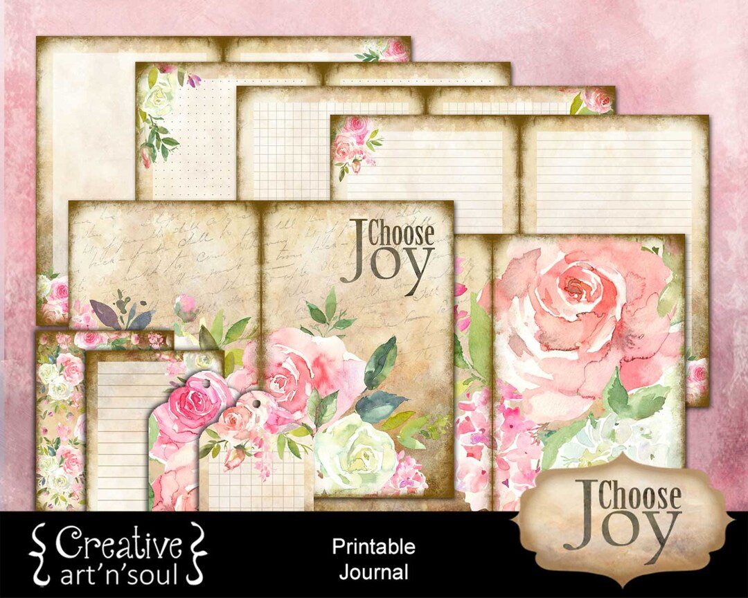 Printable Writing Journal Printable Writing Paper Choose Joy - Etsy