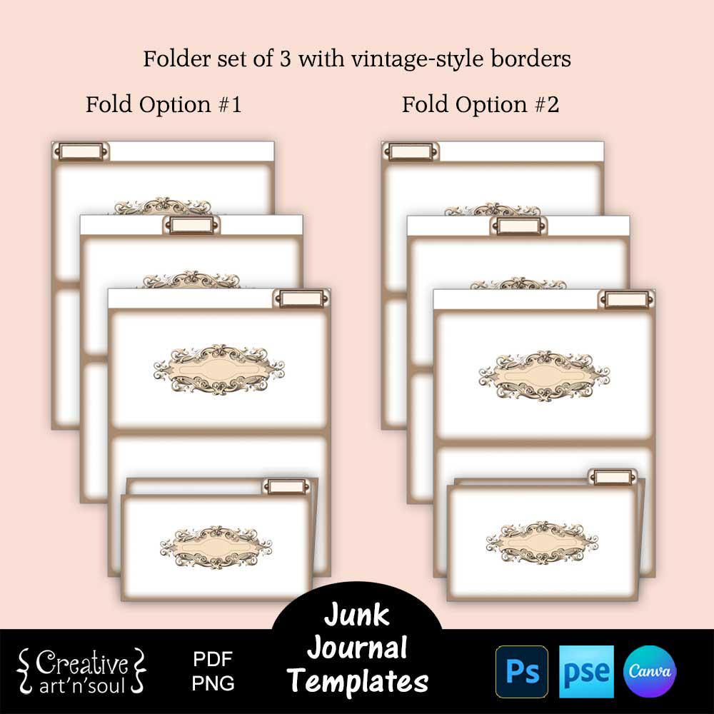 Junk Journal Templates, Printable Folder With Top Tab and Label ...