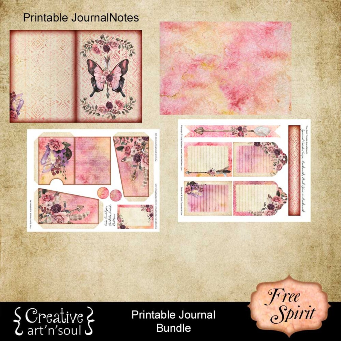 Printable Junk Journal Kit 30 Page Bundle Free Spirit - Etsy