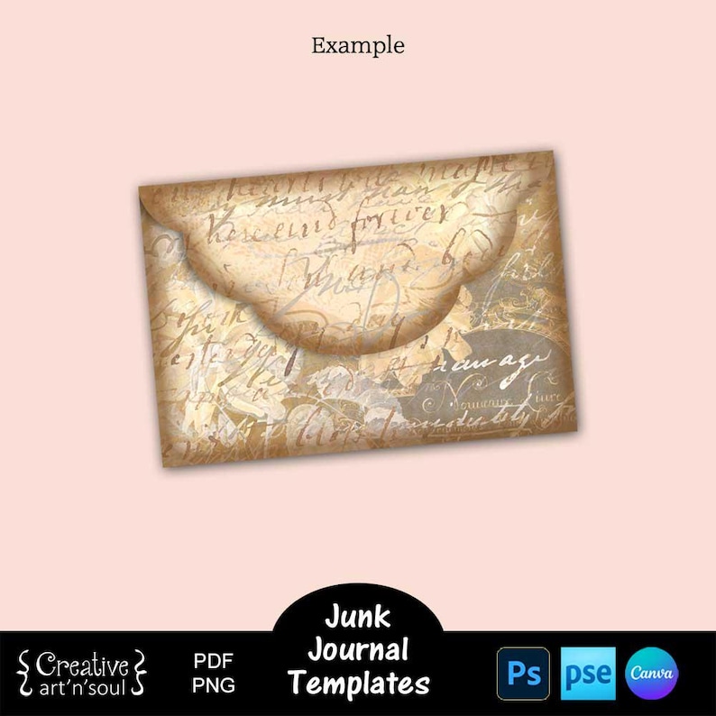 Junk Journal Templates, Printable Large Envelope, Templates for Canva ...