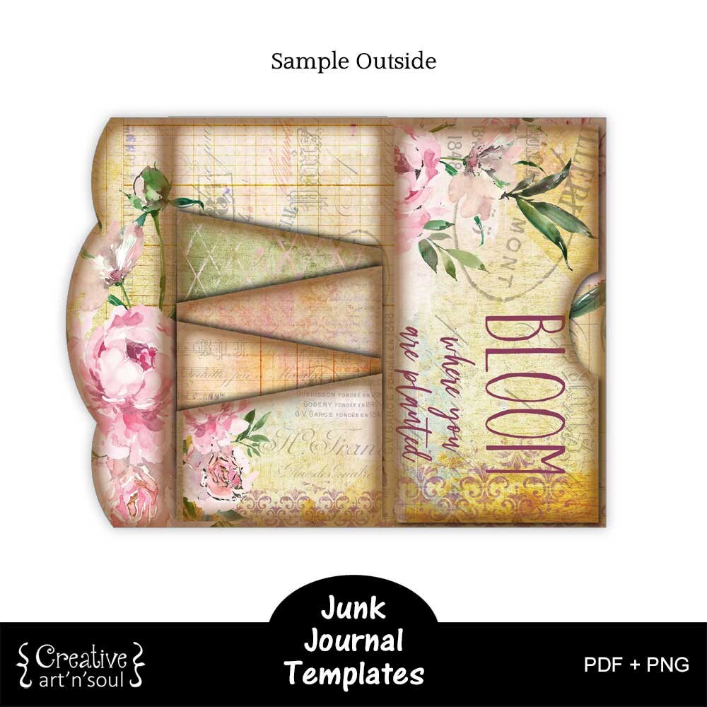 Printable Junk Journal Template Folio With Pockets - Etsy Australia