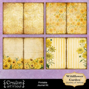 Printable Junk Journal Kit, Printable Junk Journal Kit, Wildflower ...