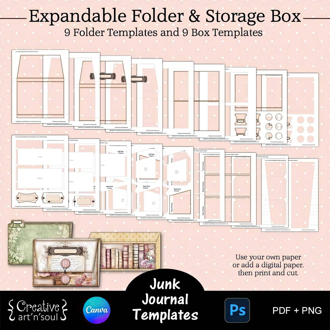 Printable Junk Journal Templates Expandable Folders Dividers and ...