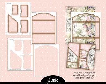 Printable Junk Journal Template, Slot Pockets & Cards With Tabs - Etsy