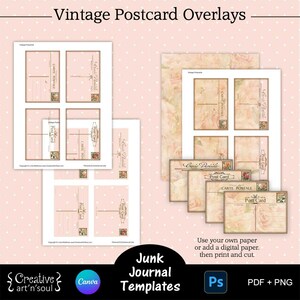 Printable Junk Journal Template, Junk Journal Overlays, Vintage ...