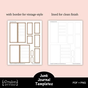 Printable Junk Journal Template, Slot Pockets, Cards & Labels - Etsy