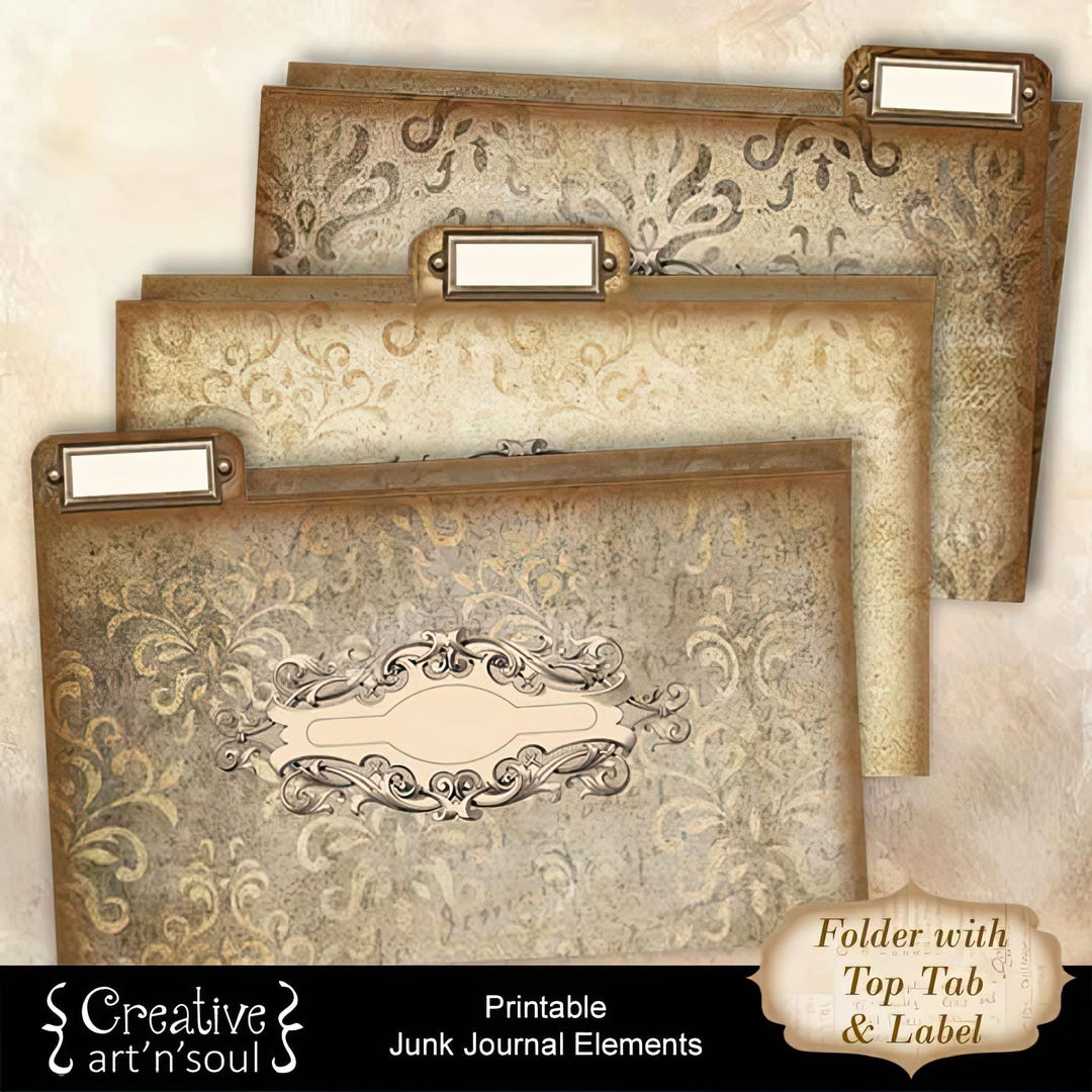 Printable Junk Journal Folders With Tabs and Labels, Junk Journal ...