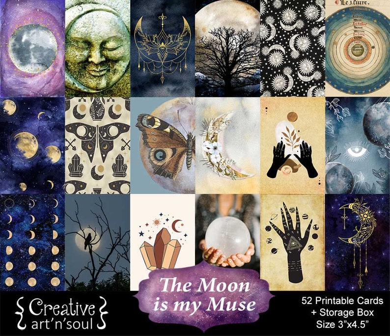 Printable Moon Themed Cards Plus Storage Box the Moon is My - Etsy