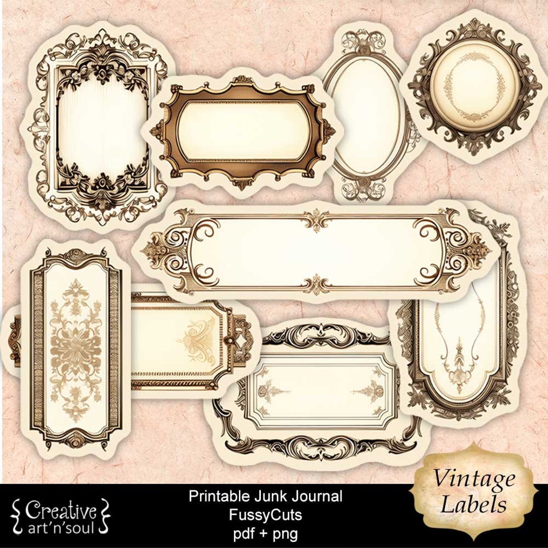 Printable Junk Journal Stickers, Printable Fussycuts, Stickers for ...